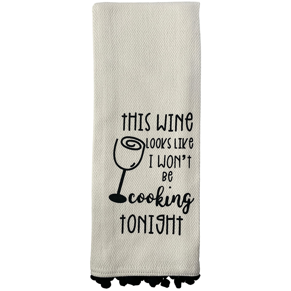 Set of 5, 100% Cotton Funny Cute Saying Pom Pom Design Flour Sack Kitchen Towels/Dish Towels for Wedding, Baby Shower, Home Decor, Housewarming, Other Occasions Size: 16 X 28 Inch.