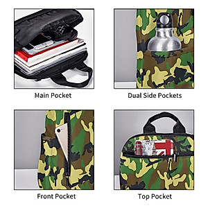 RIMENCH Lightweight Backpack For Basic Casual Daypack For Travel With Bottle Side Pockets (Army Camo Camouflage)