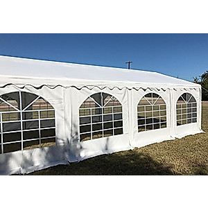 32'x16' PE Party Tent White - Heavy Duty Wedding Canopy Carport Shelter - with Storage Bags - By DELTA Canopies