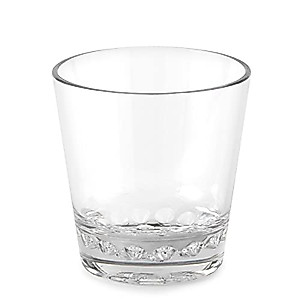 Puraform Clear Tritan Old Fashioned Cocktail, Whiskey, Rocks Glass12oz Drinkware | Set of 4 | Unbreakable, Shatterproof, Dishwasher Safe, Kid Proof