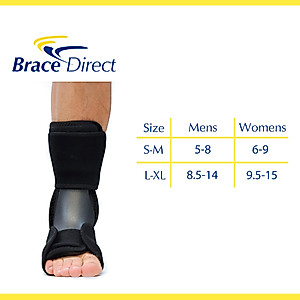 Brace Direct Dorsal Adjustable Night Sleeping Splint - for Plantar Fasciitis Relief, Arch Support, Heel Foot Pain, Tendonitis, Drop Foot