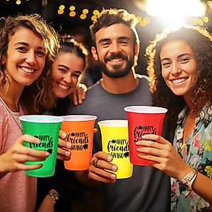 Nefelibata 24 Pack 15OZ Thanksgiving Party Plastic Cups Friendsgiving Disposable Tableware Friends Gathering Party Supplies Thanksgiving Dinner Wedding Birthday Favors Give Thanks Drinking Cups