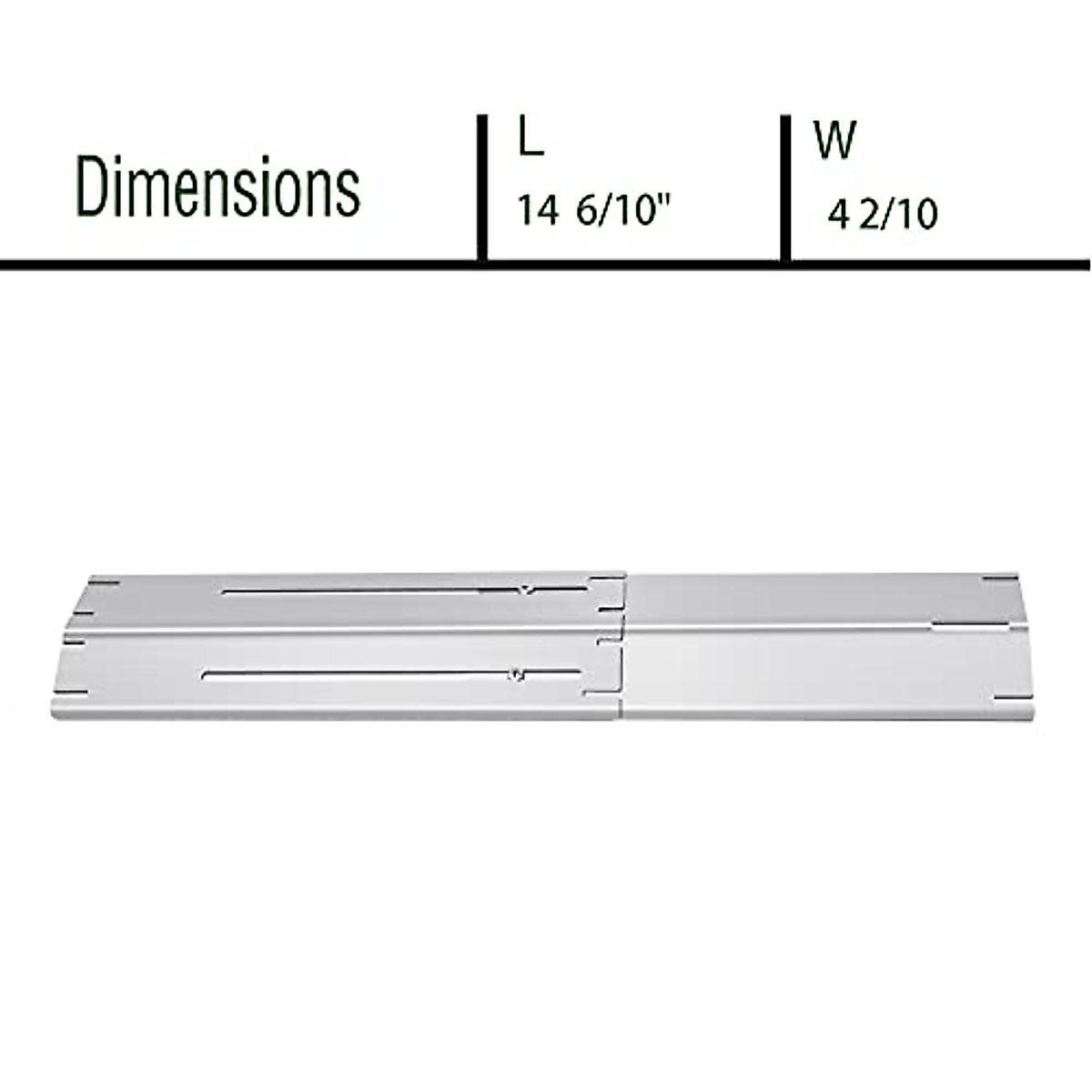Damile Grill Heat Plates Shield Burner Covers Replacement, Grill Heat Shield Heat Tent Grill Plates for Gas Grill BBQ Grill Parts Kit Adjustable for Gas Grill, Extends from 11.75" up to 21" L, 5-Pack