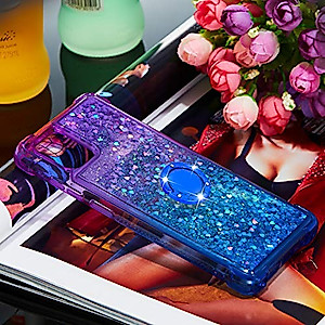 SZYZ Samsung Galaxy A81 Phone Case,Samsung Galaxy Note 10 Lite Case,Samsung Galaxy M60S Case, Glitter Quicksand Gradient Kickstand Shell for Samsung Galaxy A81/Note 10 Lite/M60s,LS Purple Blue