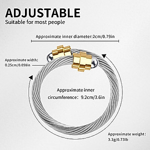 KELUBATU Adjustable Rings for Women Stainless Steel Cable Rings Mens and Womens Stackable Fashion Rings for Holiday Gifts Comes in a Jewelry Gift Box.