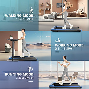 ANCHEER Walking Pad, Max 300 Lbs Capacity, 3 in 1 Under Desk Treadmills for Home Office, 2.5 HP Quiet Portable Walking Treadmill with LED Screen/Remote Control