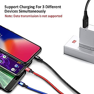 Laugwey Multifunction USB Charging Cable Set,3 Pack 3 in 1 Nylon Braided Charging Cord,Multiple USB Fast Charger Cords for Home,Office,Car