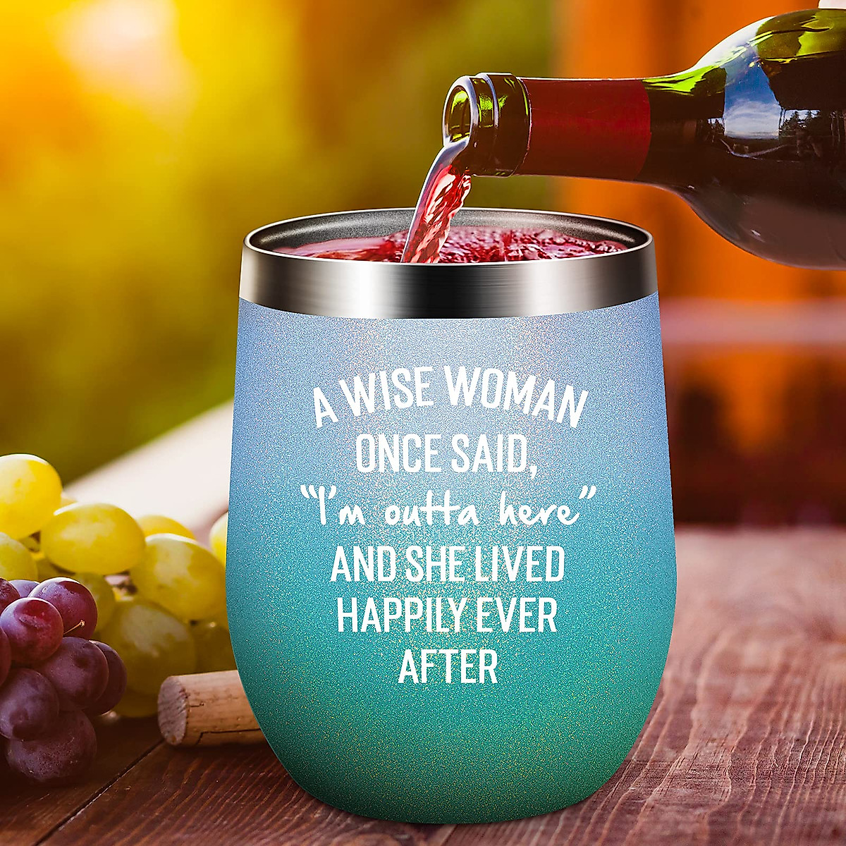 Retirement Gifts For Women 2024 Wine Tumbler Retired Gifts For Women Retirement Party Decorations Fun Retirement Gifts For Women Retired People Coworkers Friends 12 Oz