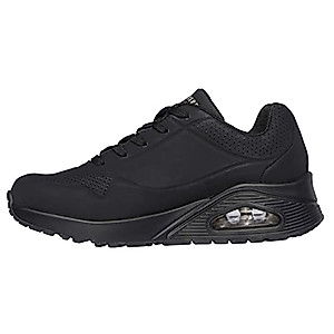 Skechers womens Skecher Street Women's Uno - Stand on Air Sneaker, Black/Black, 8.5 US