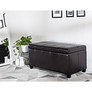 FIRST HILL FHW Marion Rectangular Storage Ottoman, Russet Brown