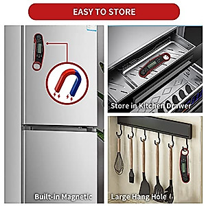 LPONJAR Digital Meat Thermometer, Instant Read Food Thermometer for Grilling, BBQ, Cooking, Baking, Liquids- Foldable Probe, Bottle Opener, IP67 Waterproof, Backlight, Magnet, and Calibration