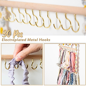 jontell Boho Nursery Storage Plushie Net Holder and Bow Hanging Holder Over Door