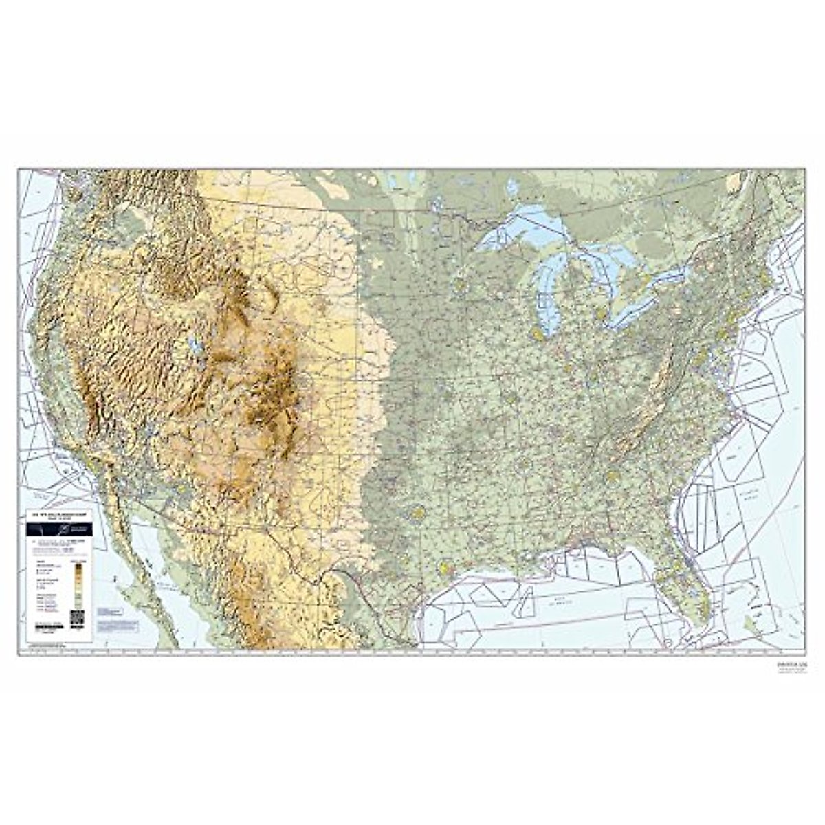 FAA Chart: U.S. VFR Wall Planning Chart (Flat) VFRWPC (Current Edition). Art Print Quality, Suitable for Framing. Current Edition Printed on Demand. Ships Rolled - Not Folded.