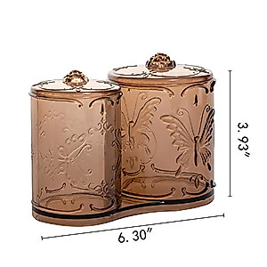 Cotton Swab Holder Clear Acrylic Cotton Balls Container Large Capacity Bathroom with Lid Containers for Makeup Sponges, Bath Salts, Cotton Rounds (Transparent)