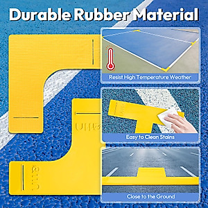 A11N Pickleball Court Marking Kit - Throw Down Markers with Tape Measure, Chalk and Carrying Bag, Yellow