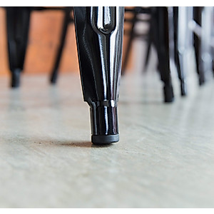 UrbanMod 24 Inches Metal Barstool Set of 4 – Counter Height Backless Bar Stool for Kitchen Island, Breakfast, Outdoors, Pub, Restaurant, Home, Patio – Stackable Heavy Duty Modern & Industrial (Black)