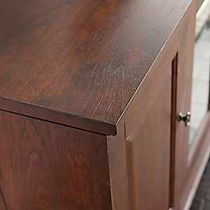 Walker Edison Traditional Wood Universal TV Stand with Storage Cabinets for TV's up to 65" Living Room Entertainment Center, 44 Inch, Traditional Brown