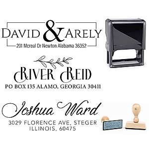 Custom Return Address Stamp - Custom Self-Inking Address Stamp with Name Custom Rubber Address Stamp (Self Inking)