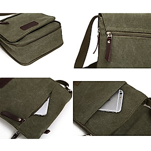 Berchirly Small Messenger Bags Men Mini Sling Crossbody Bag Canvas Classic Field Journey Pack