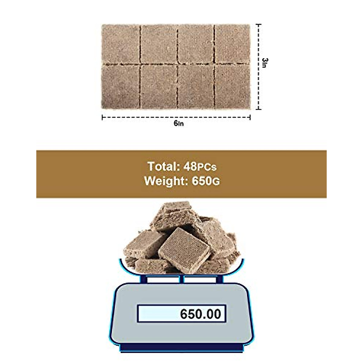 KAMaster 48 Squares Starter Blocks for Big Green Egg,Fire Starter Squares Waterproof Easy Fire Charcoal Starter Perfect for Barbecue Grills, BGE, Kamado Joe,Smokers, Wood Stove