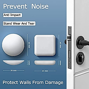 XoYoZo Door Stoppers Wall Protector Buffer Guard Doorknob Door Handle Bumper Self Adhesive Silencer Soft Rubber Crash Pad for Home Office