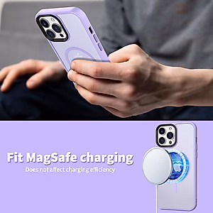 CACOE Magnetic Case for iPhone 14 Pro Max 6.7 inch-Compatible with MagSafe & Magnetic Car Phone Mount,Anti-Fingerprint TPU Thin Phone Cases Cover Protective Shockproof (Light Purple)
