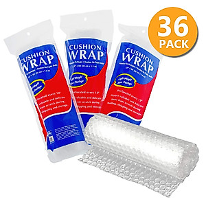 BAZIC Bubble Cushion Wrap 12" x 60", Air Bubble Roll Perforated Every 12" for Packing Shipping Moving Fragile Item, 1-Pack