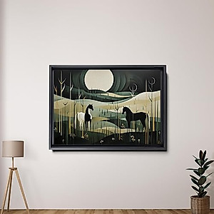 Majestic Black Stallion Galloping In The Clouds, Black Horse On Salt Flats, Canvas Print, Black Horse Print, Black Horse Wall Art
