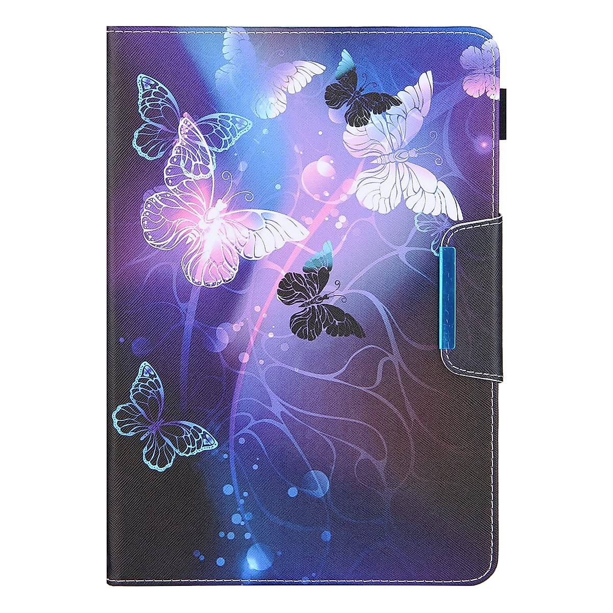 Universal 7 8 Inch Android Tablet Case, Tablet Case Cover for 7.0 8.0 Inch Tablet, Dluggs Multi-Angle Viewing PU Leather Stand Case for All 7.0-8.5 Inch Tablet, 01 Purple Butterfly