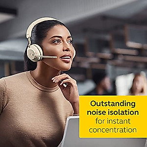 Jabra Evolve2 65 USB-A MS Mono - Beige Wireless Headset/Music Headphones