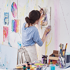 ARTEZA Canvas Boards for Painting, 9 x 12 Inches, Pack of 14, Blank White Canvas Panels for Acrylic, Oil and Gouache Painting