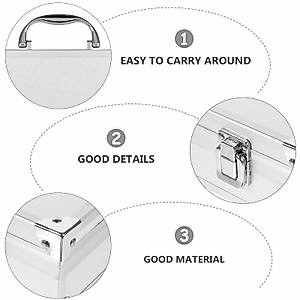 ERINGOGO Aluminum Attache Case - 14inch Lock Metal Briefcase with Ripple Foam, Hard Aluminum Carrying Case, Universal Portable Tool Case for Laptop/Luggage/Instrument, White