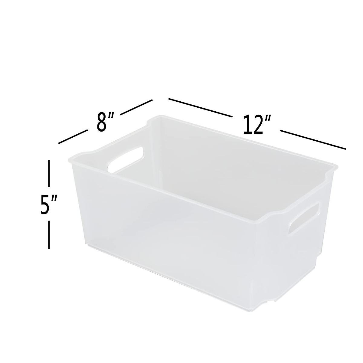 Pekky Pantry Freezer Organizer Bins Stackable Storage Box, 6 Packs, Frosted Transparent
