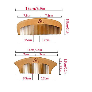 Xuanli® 8 Pcs The Family Of Hair Comb set - Wood with Anti-Static & No Snag Handmade Brush for Beard, Head Hair, Mustache With Gift Box (S021)
