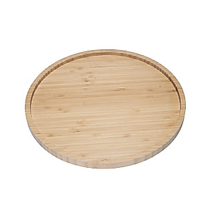 Plutreas Bamboo Lazy Susan Turntable for Cabinet or Table (12 inch)