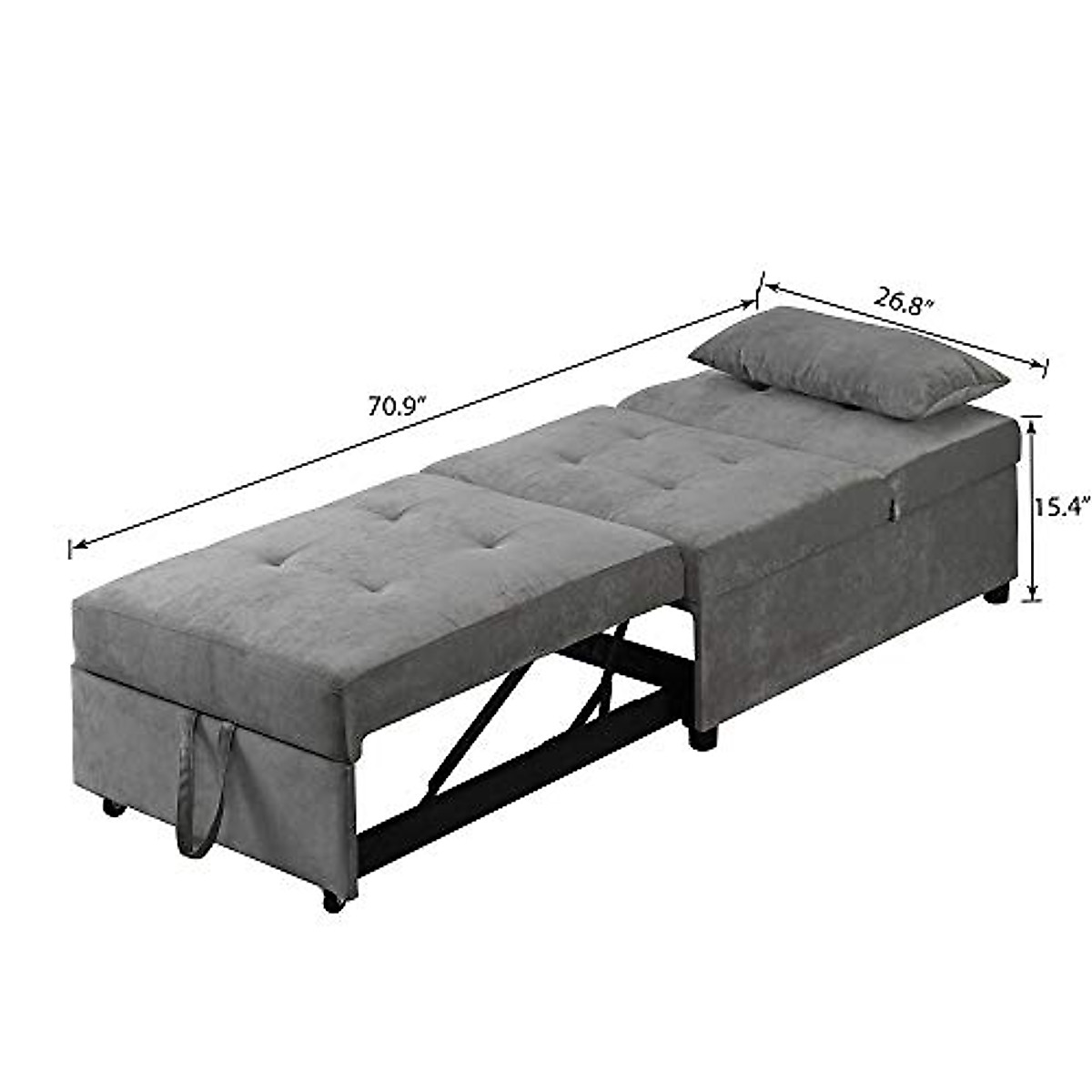 Gray Sofa Bed with Storage（Folding）