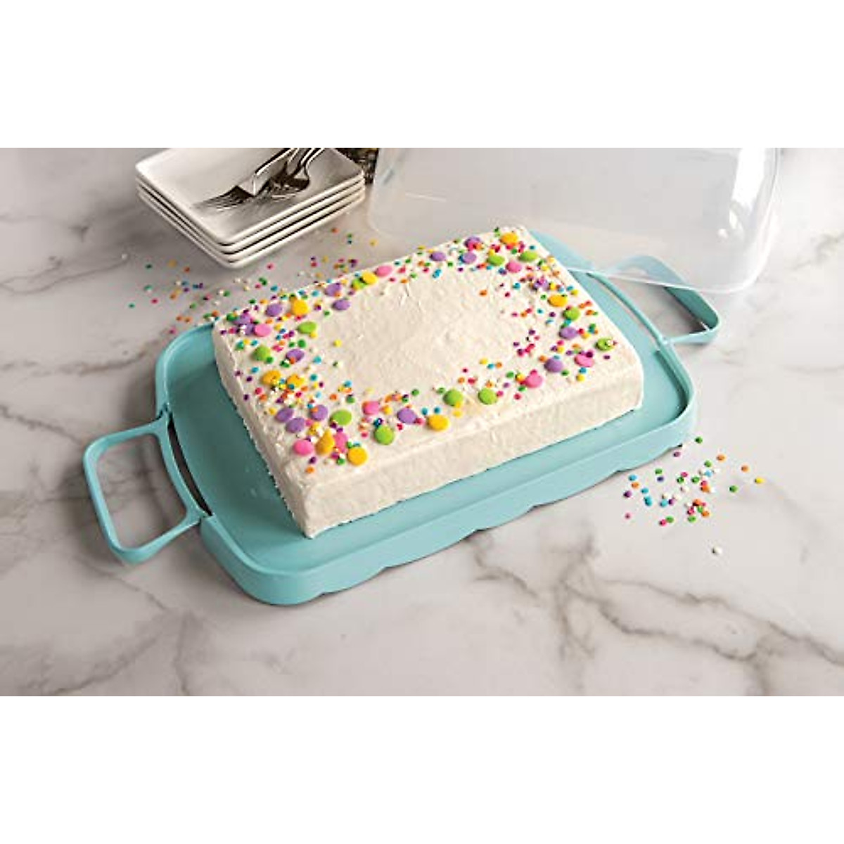 Nordic Ware Cakes and Cupcakes Carrier, Blue