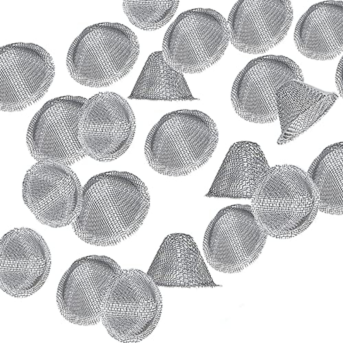Tomistan 30pcs Stainless Mini Steel Clean Screen Reusable Filters, Small Metal Mesh Steel FiltersCleaning Tool and Storage Box,filter
