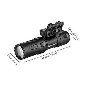 OLIGHT Odin Mini 1250 Lumens Ultra Compact Rechargeable Mlok Mount Tactical Flashlight, Removable Slide Rail Mount and Remote Switch, 240 Meters Beam Distance, Mlok Included
