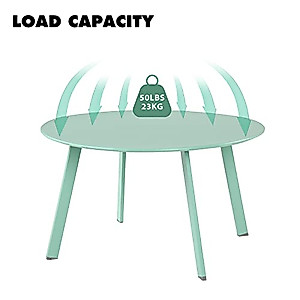 Grand patio Round Outdoor Coffee Table, Weather Resistant Steel Large Side Table for Balcony, Porch, Deck, Poolside, Mint Green