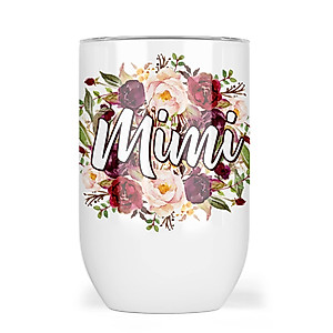 Floral Mimi Wine Tumbler - Mimi Wine Travel Tumbler