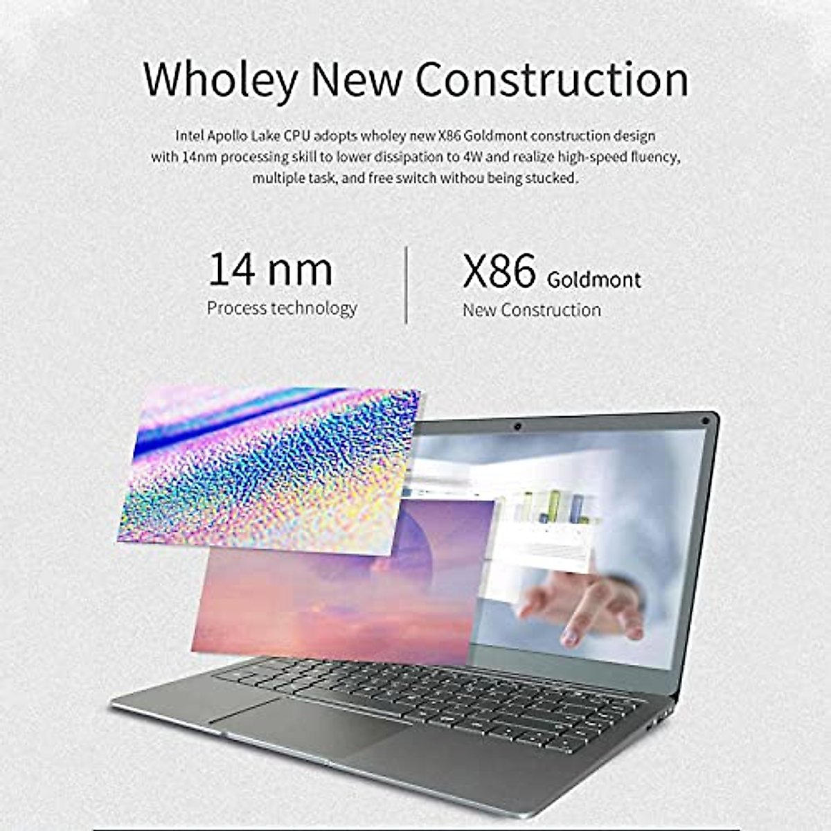 Dpofirs EZbook X3 Jumper Tech Notebook Computer Laptop, 4GB DDR3+ 64GB eMMC, for Dual‑core Processor, 13.3in 1080P IPS Screen 178° Wide Angle(110-240V)