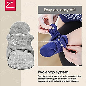 Zutano Unisex Organic Cotton Baby Booties With Gripper Soles, Gray Heather, 3M