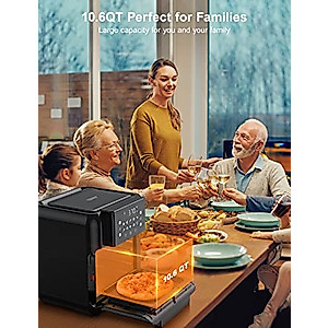 Innsky 10.6 Quart Air Fryer Oven with Rotisserie & Dehydrator, 【Patent & Safety Certs】10-in-1 Air Fryers Toaster Oven Combo, Airfryer Countertop Oven, 6 Accessories, 32+ Recipes, ETL Certified, 1500W