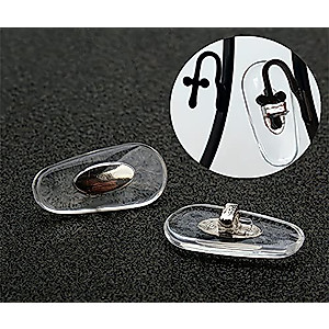 BEHLINE Soft Silicone Eyeglasses Nose Pads,Anti-Slip Sunglasses Nose Pieces,Plug-in Glasses Nose Rest Repair Kit(Clear,16mm)