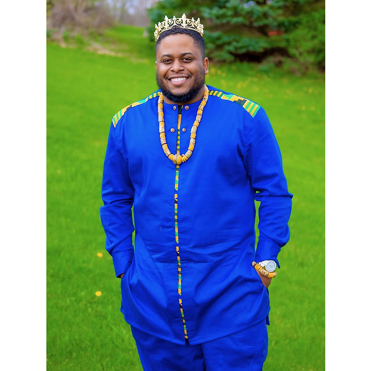 yanstar Gold King Crowns for Men, Metal Royal Prince Crown and Tiaras for Birthday Prom Party Hats Costume