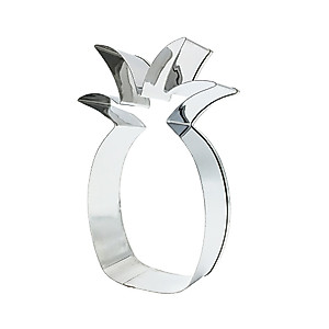 Mziart Pineapple Fruit Shape Stainless Steel Cookie Cutter Fondant Cutter Metal Cookie Molds Press