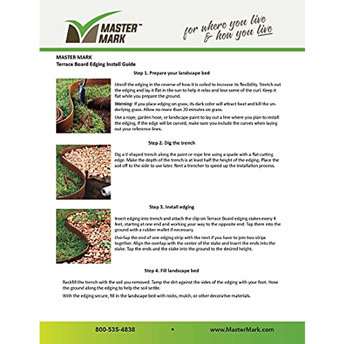 MASTER MARK Terrace Board, Landscape Coiled Edging, Grass Barrier, Bender Board, Flower Bed, Vegetable Garden Borders 5 in. x 40 ft. with 10 Stakes (Black)