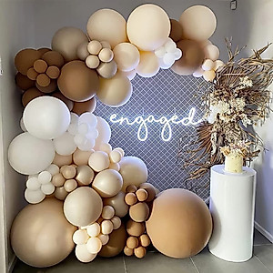 100 Pcs Nude Party Latex Balloons - 5/10/12/18 Inch Cream Balloons Beige Balloons, Neutral Color Balloons Garland Arch Kit Merry Chritmas/Graduation Balloons/Wedding/Party decorations