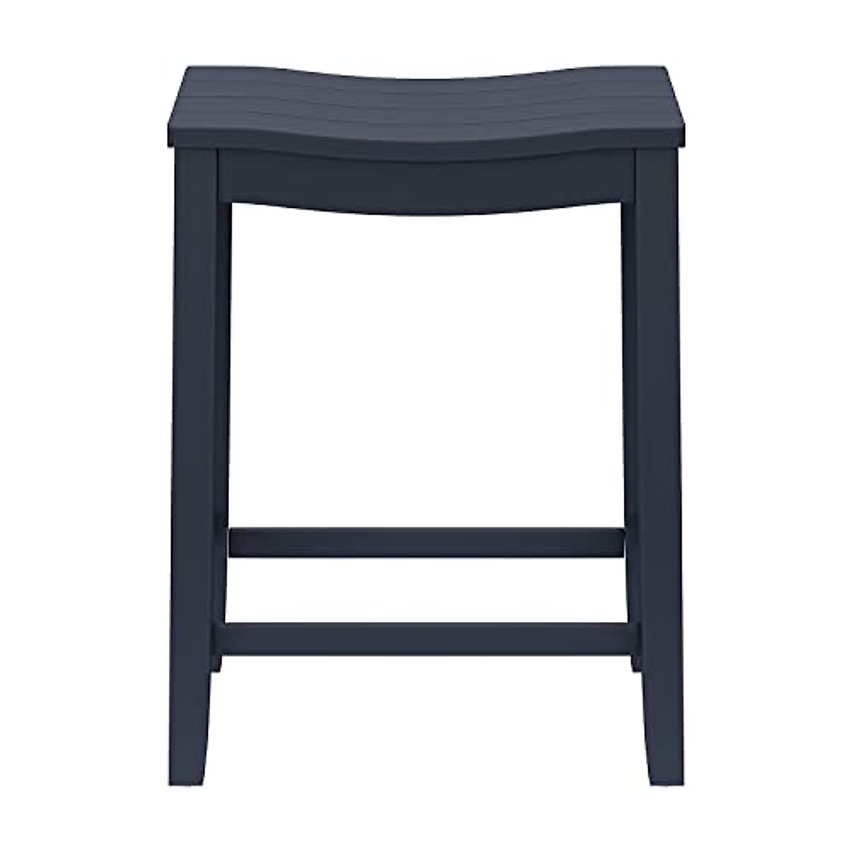 Hillsdale, Fiddler Wood Backless Counter Height Stool with Saddle-Style Seat, Navy